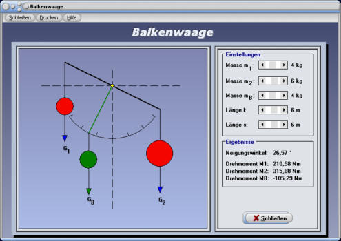 Balkenwaage | Gewichte | Gleichungen | Formeln | Physik | Drehmoment