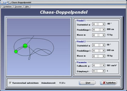 Chaos-Doppelpendel | Chaospendel | Experiment | Simulation